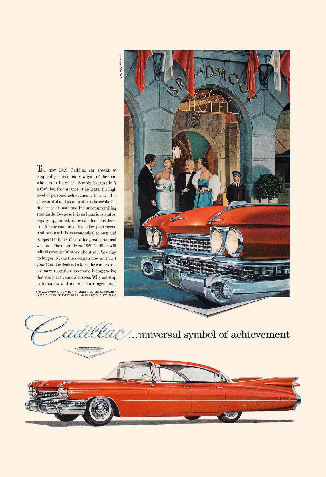 LUXURY RED CAR Ad Classic Car Ad Retro Car Poster Old Car - Etsy