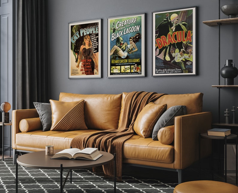 RETRO HORROR MOVIES, Poster Set: Cat People, Creature From the Black ...