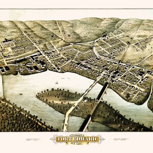FORT EDWARD MAP, Antique Fort Edward N.Y. Map, Antique Map Print ...