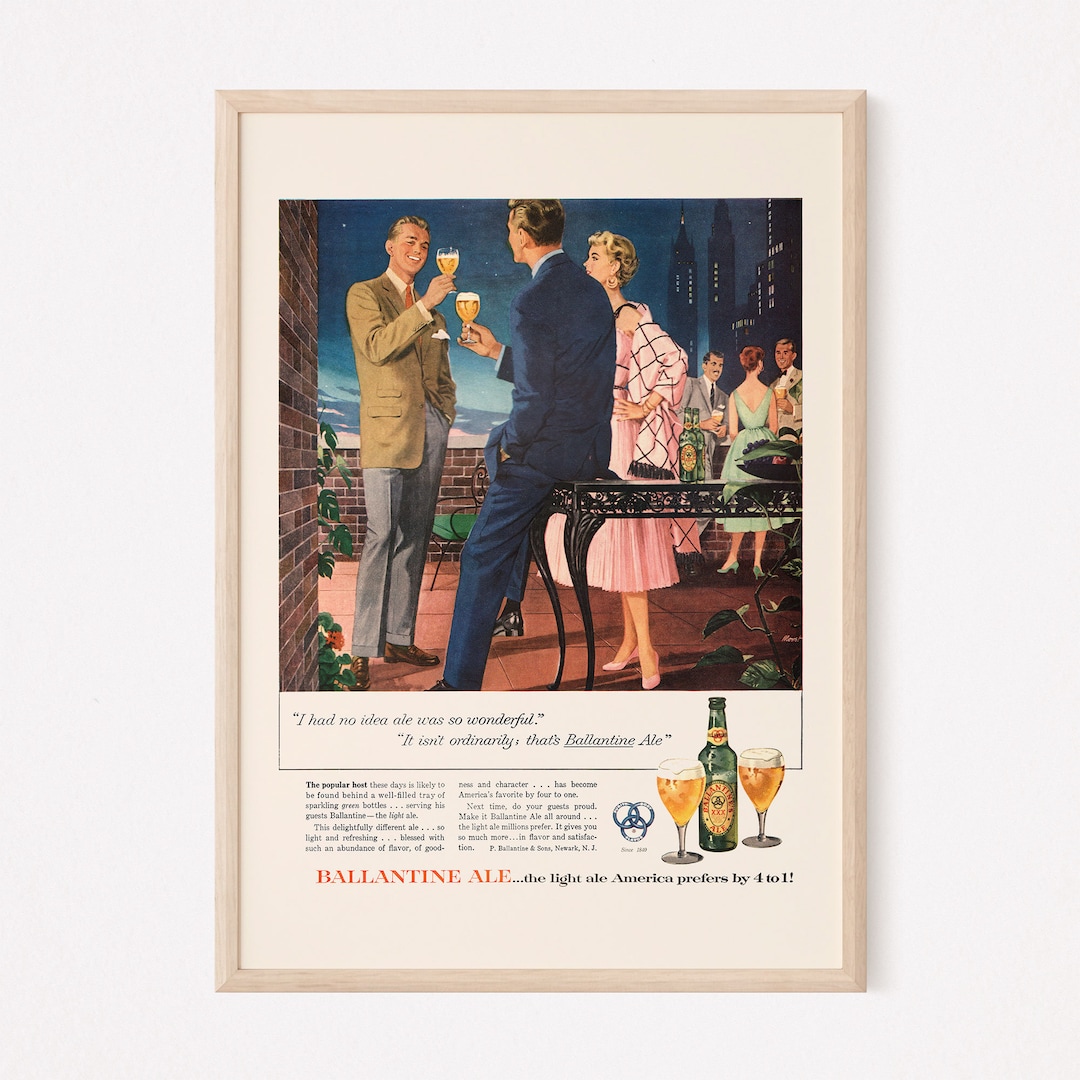 ROOFTOP PARTY POSTER, Retro Mid-century Ad, Vintage Bar Poster 1950s ...