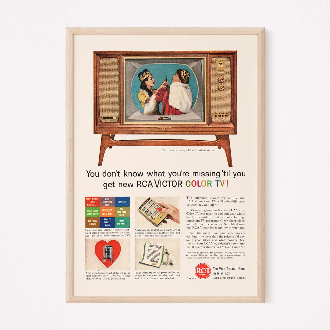 VINTAGE COLOR TV Ad, Retro Mid-century Television Ad, Vintage Kitsch Ad ...