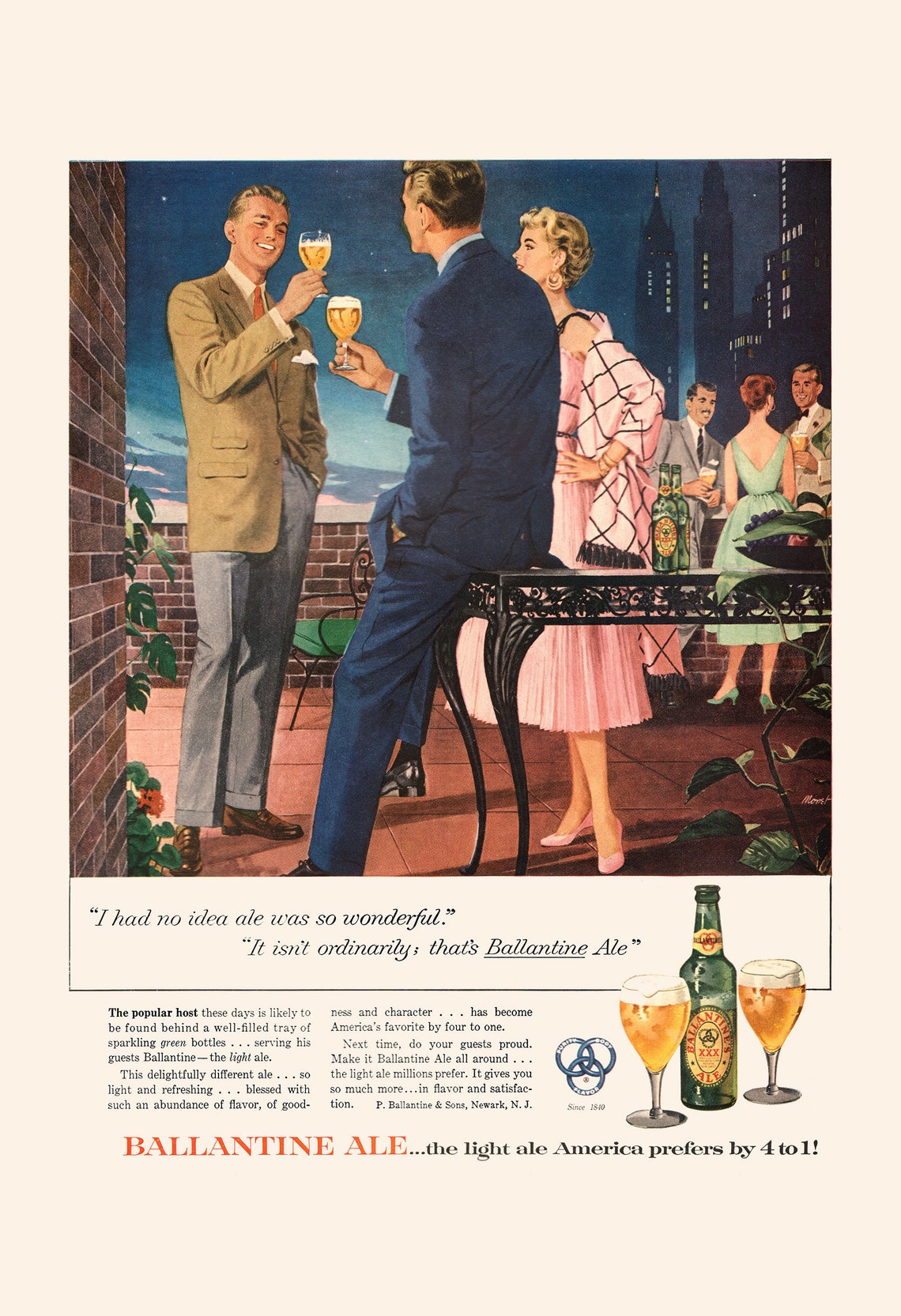 ROOFTOP PARTY POSTER Retro Mid-century Ad Vintage Bar - Etsy