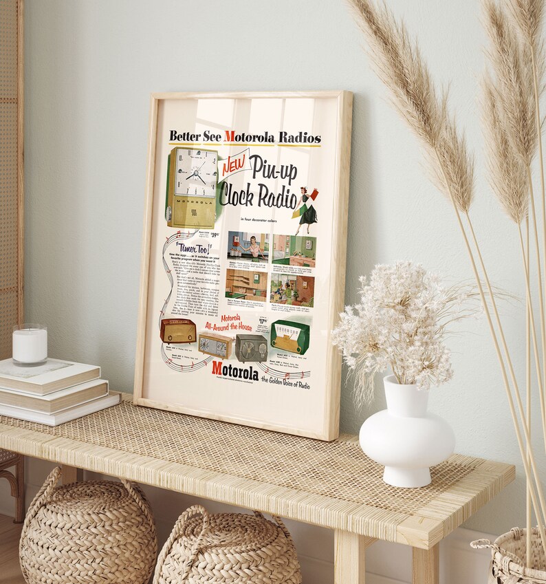 NOSTALGIC RADIO POSTER, 1950s Retro Radio Print, Retro Mid-century ...