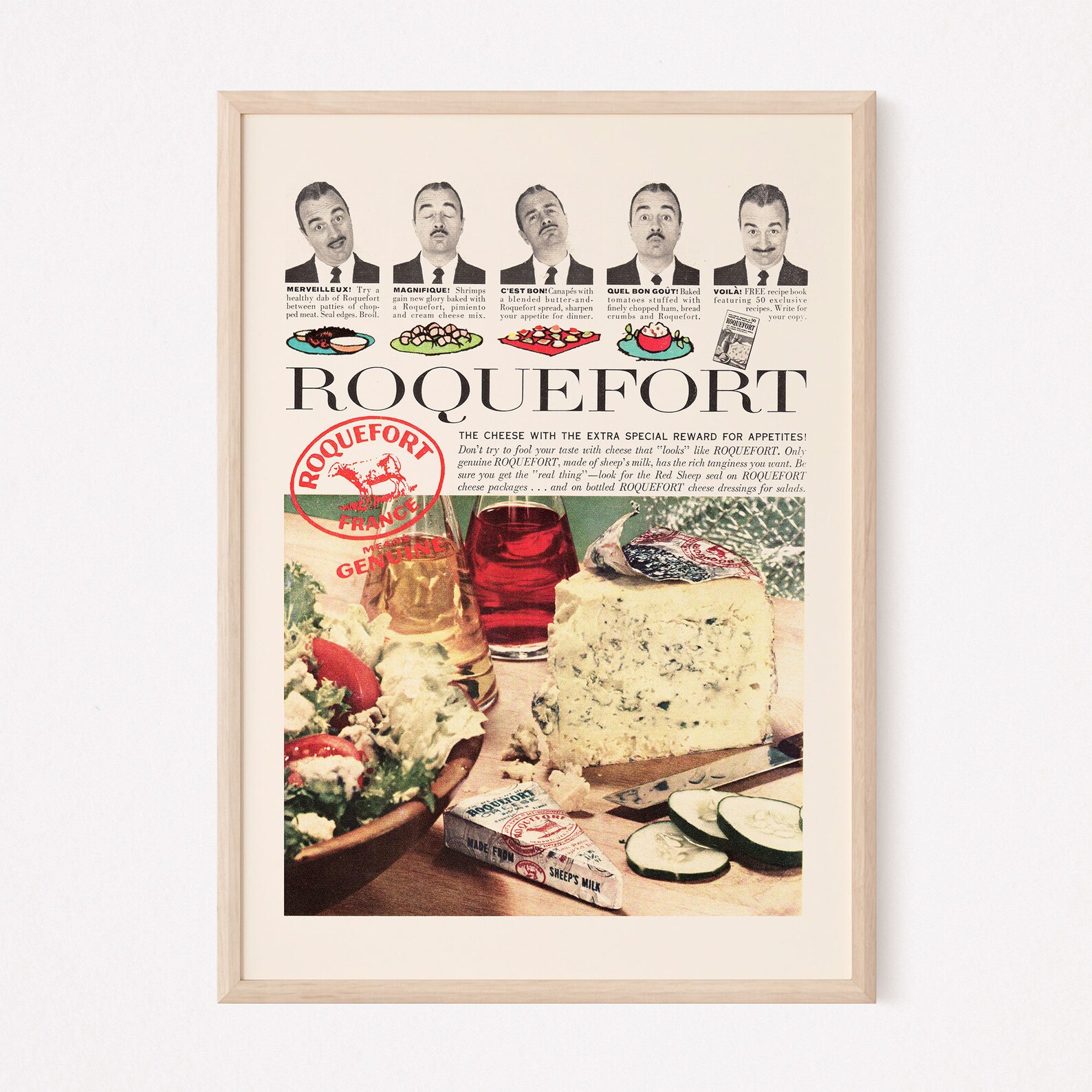 FUNNY KITCHEN AD Retro Mid-century Cheese Ad Vintage - Etsy