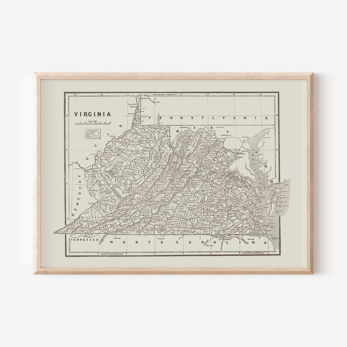 MAP of VIRGINIA, Virginia State Map, Map of Virginia, Virginia USA Map ...