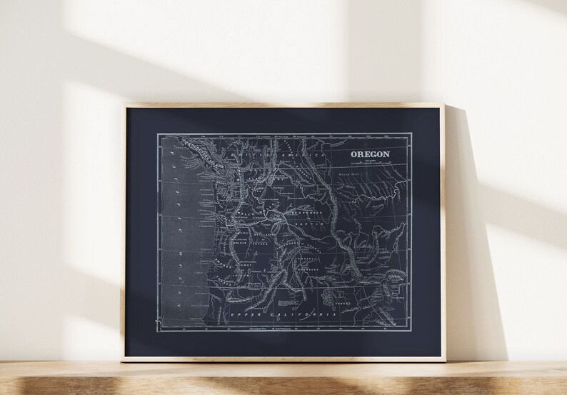 OREGON STATE MAP Blueprint Map of Oregon Vintage Map - Etsy