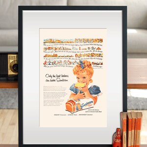 VINTAGE BREAD AD Retro Sliced Bread Ad Old 1950's Cute - Etsy