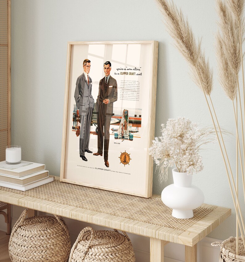 GENTLEMEN FASHION AD Retro Mid-century Fashion Ad Vintage - Etsy