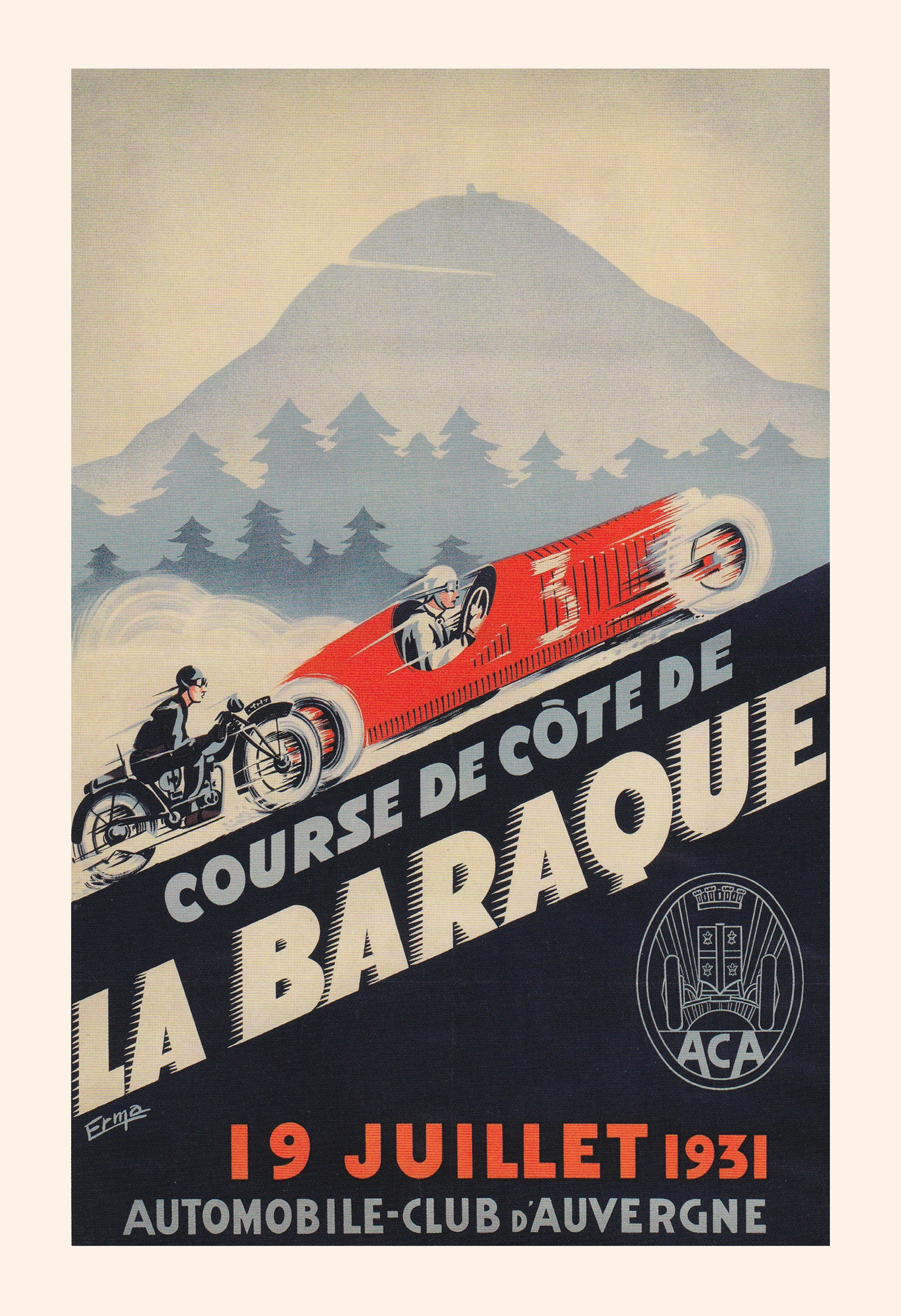 FRENCH CAR RACING Vintage Print Art Deco Poster Giclee - Etsy Canada