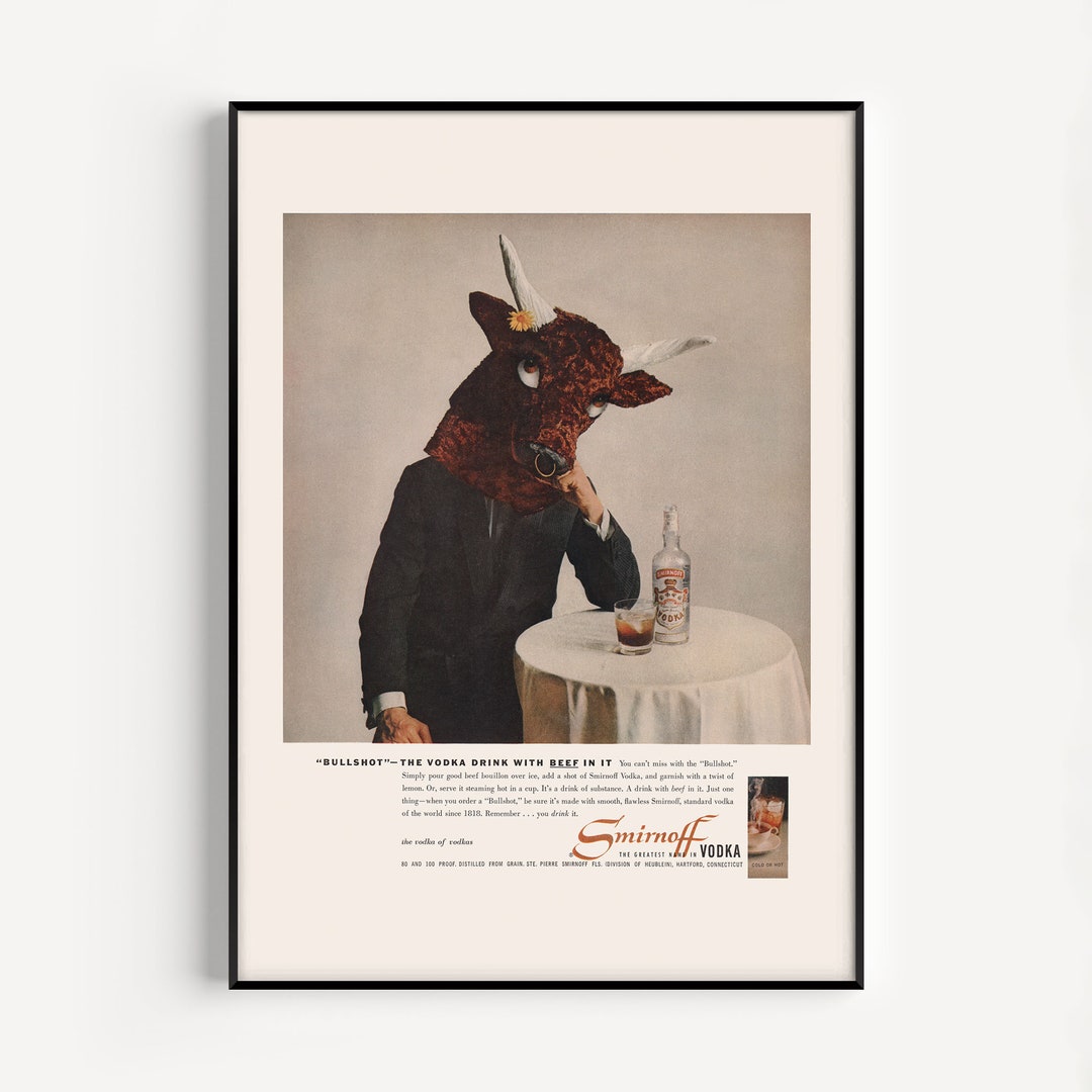 WEIRD VODKA AD, 1950s Print, Old Vodka Poster, Vintage Vodka Ad, Retro ...