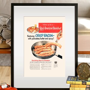 VINTAGE BACON AD Retro Mid-century Ad Vintage Kitchen | Etsy
