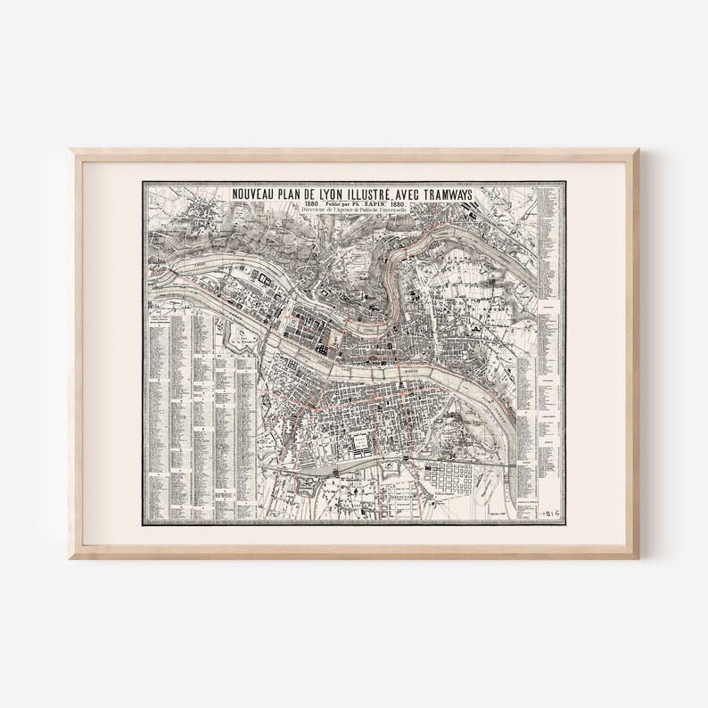 LYON TRAMWAY MAP Historical Map of Lyon France Tramway Map - Etsy
