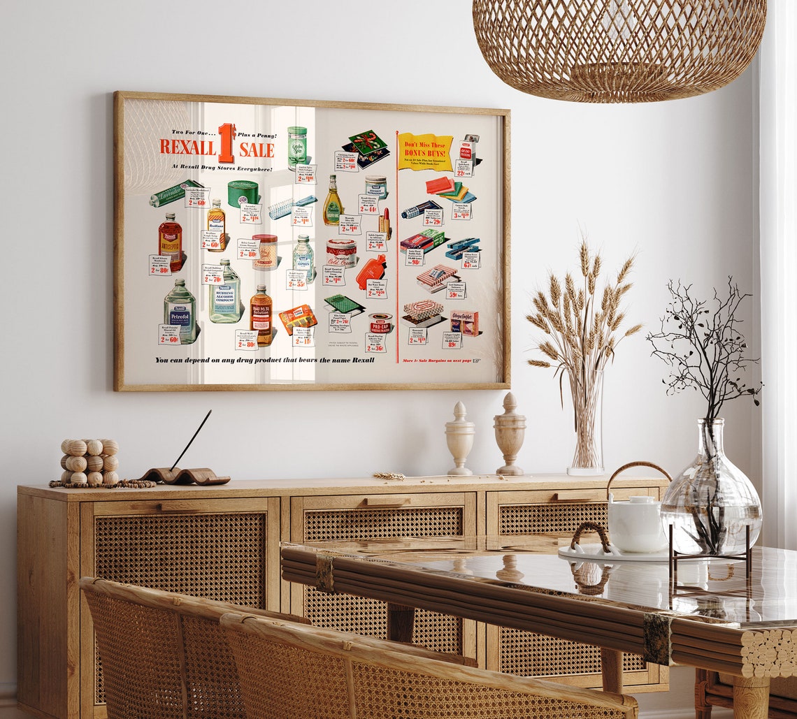 VINTAGE AD PRINT Drug Store Poster Retro Print Nostalgic - Etsy