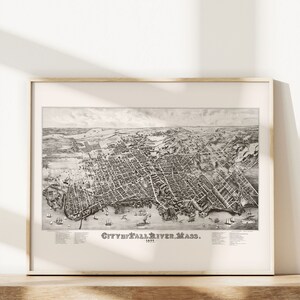 FALL RIVER MAP, Antique Fall River Mass Map, Antique Map Print ...