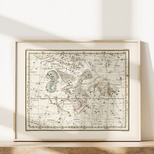 ZODIAC Map Art Print, AQUILA and ANTONIUS Map Print, Zodiac Sign Gift ...