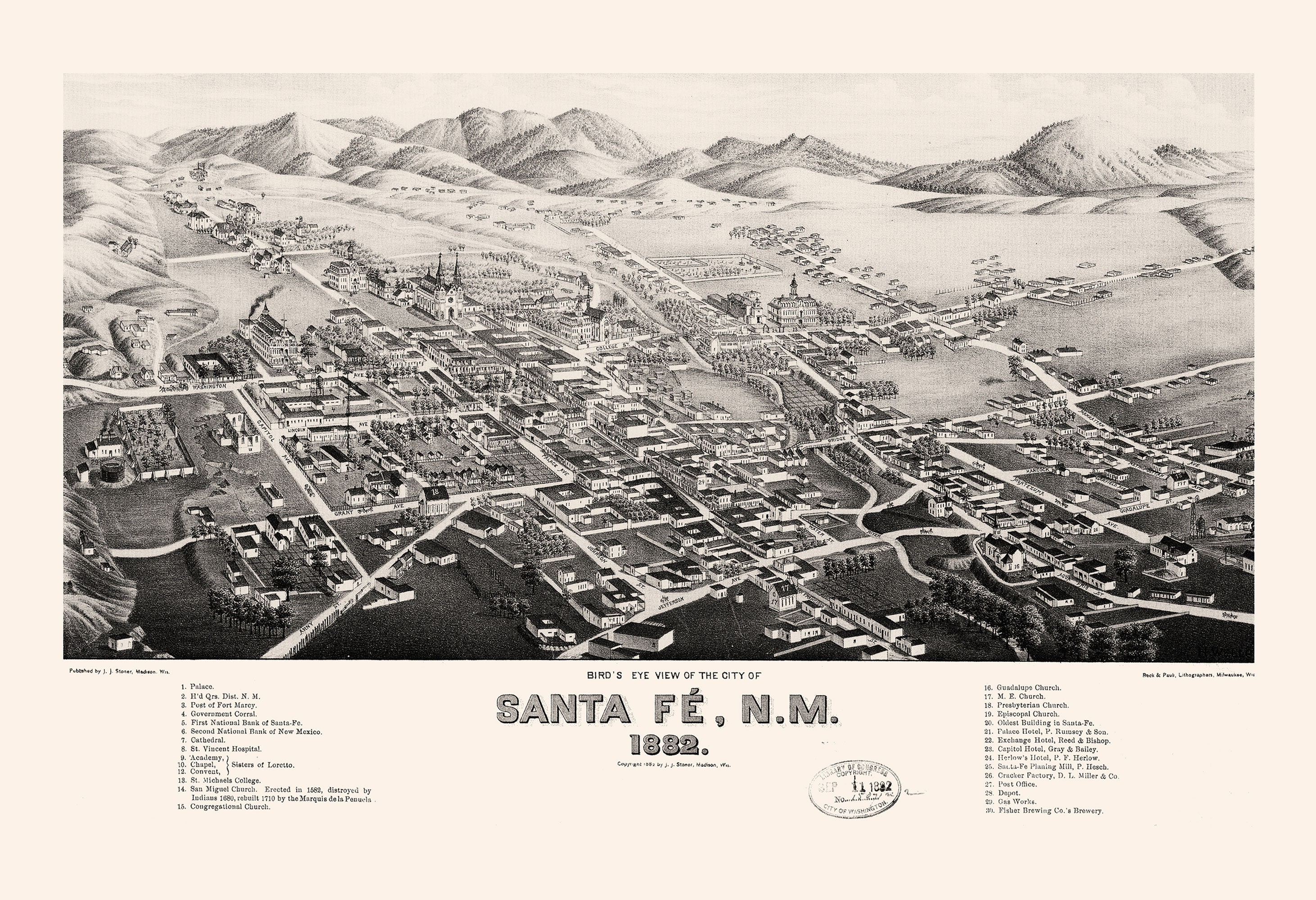Vintage SANTA FE Map Print Antique Wall Art Vintage Map of - Etsy Canada