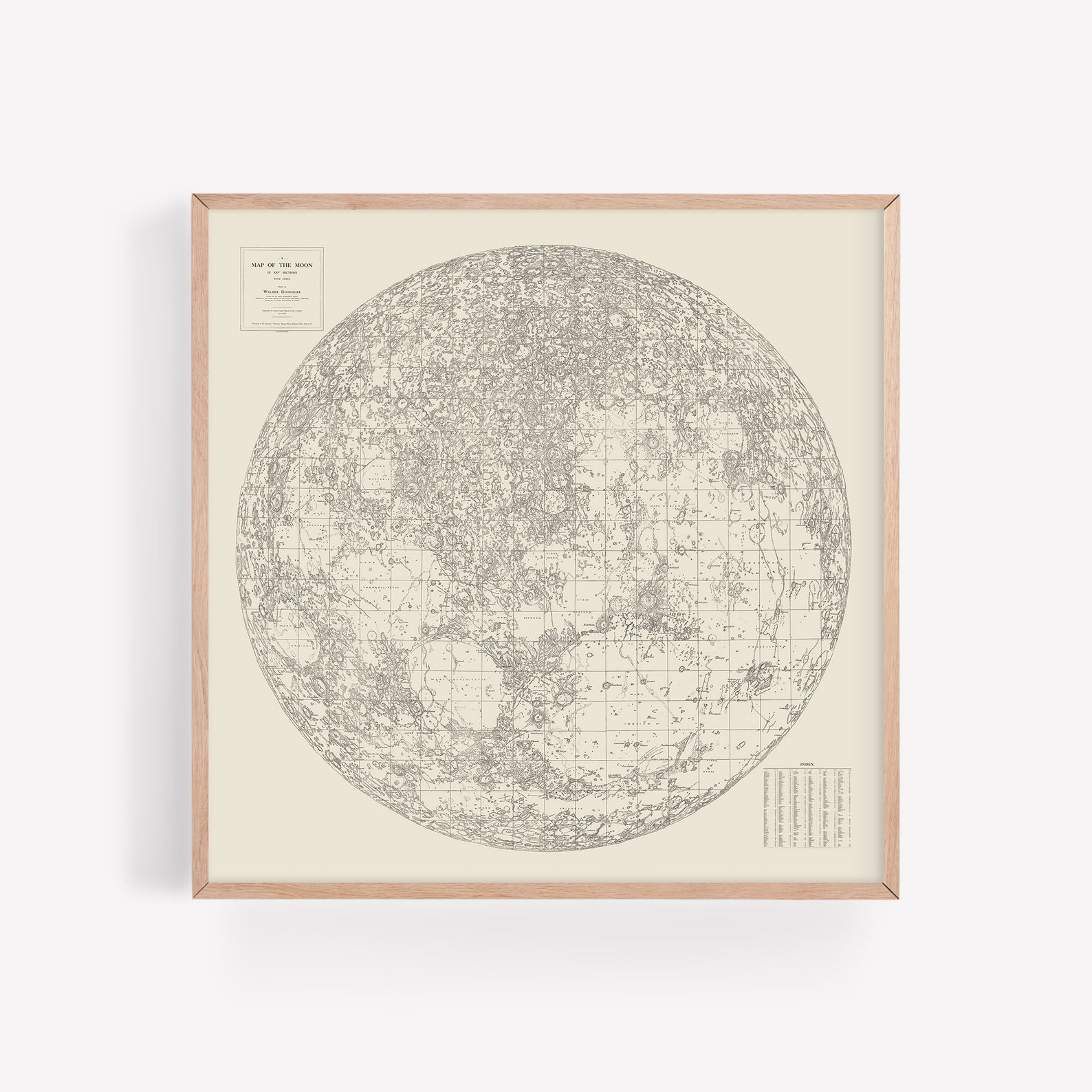 MAP of the MOON Antique Wall Art Antique MOON Map Vintage - Etsy UK