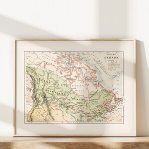 VINTAGE CANADA MAP, Professional Reproduction, Antique Map, Antique Map ...