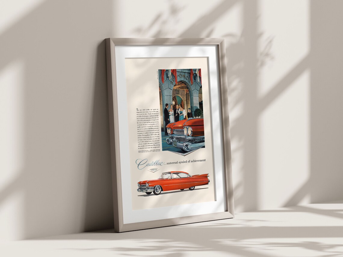 LUXURY RED CAR Ad Classic Car Ad Retro Car Poster Old Car - Etsy