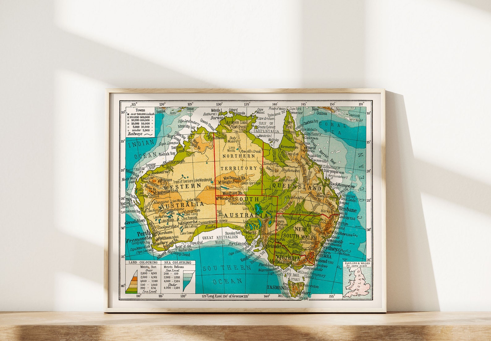 VINTAGE AUSTRALIA MAP Vintage Map of Australia Australia - Etsy