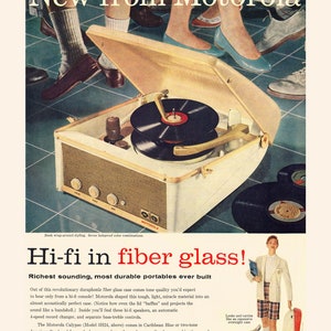 VINTAGE RECORD PLAYER Ad, Retro Lp Record Ad, Vintage Style Poster ...