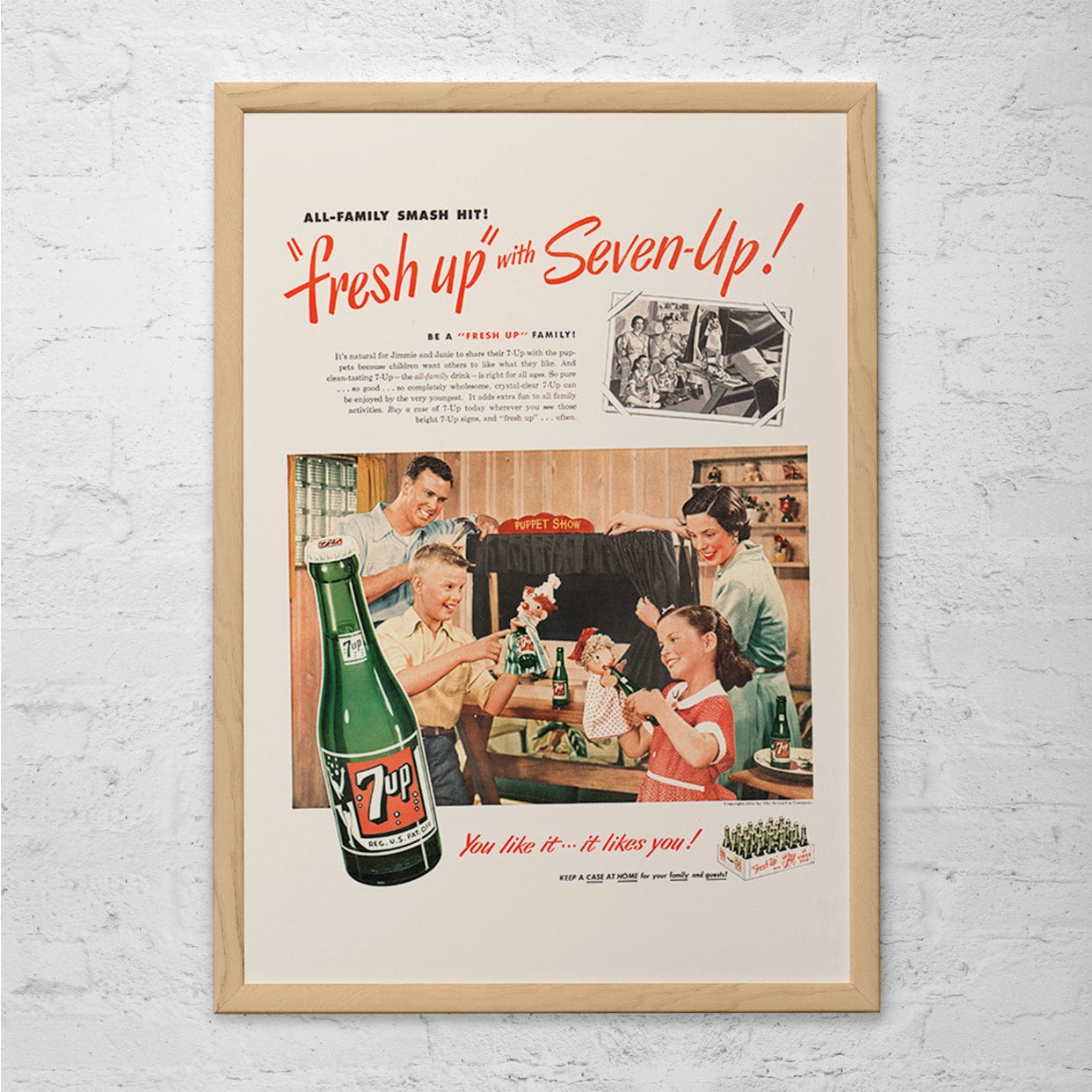VINTAGE SODA AD Classic Soda Ad Mid Century Design Wall - Etsy Finland