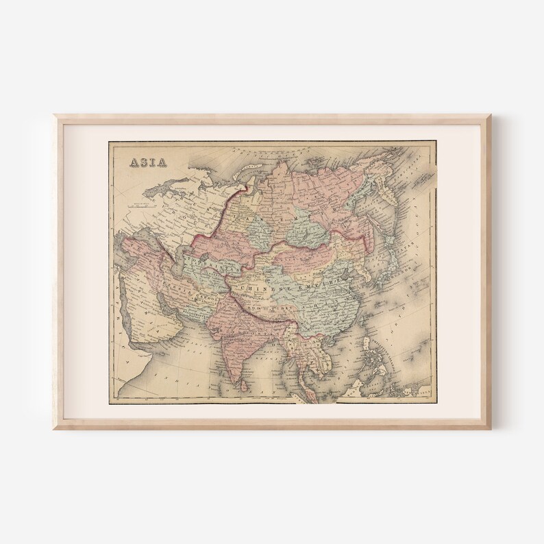 ANTIQUE ASIA MAP Historical Map of Asia Antique Home Decor - Etsy
