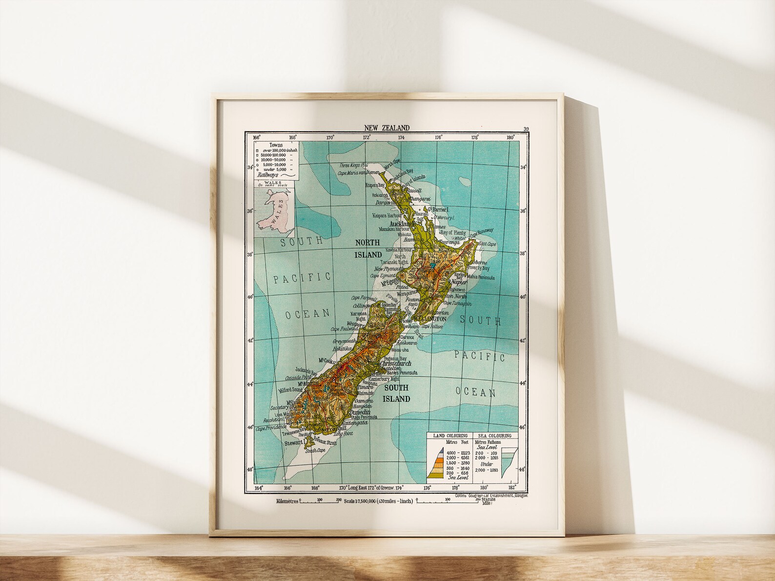 VINTAGE NEW ZEALAND Map Vintage Map New Zealand Wall Art - Etsy