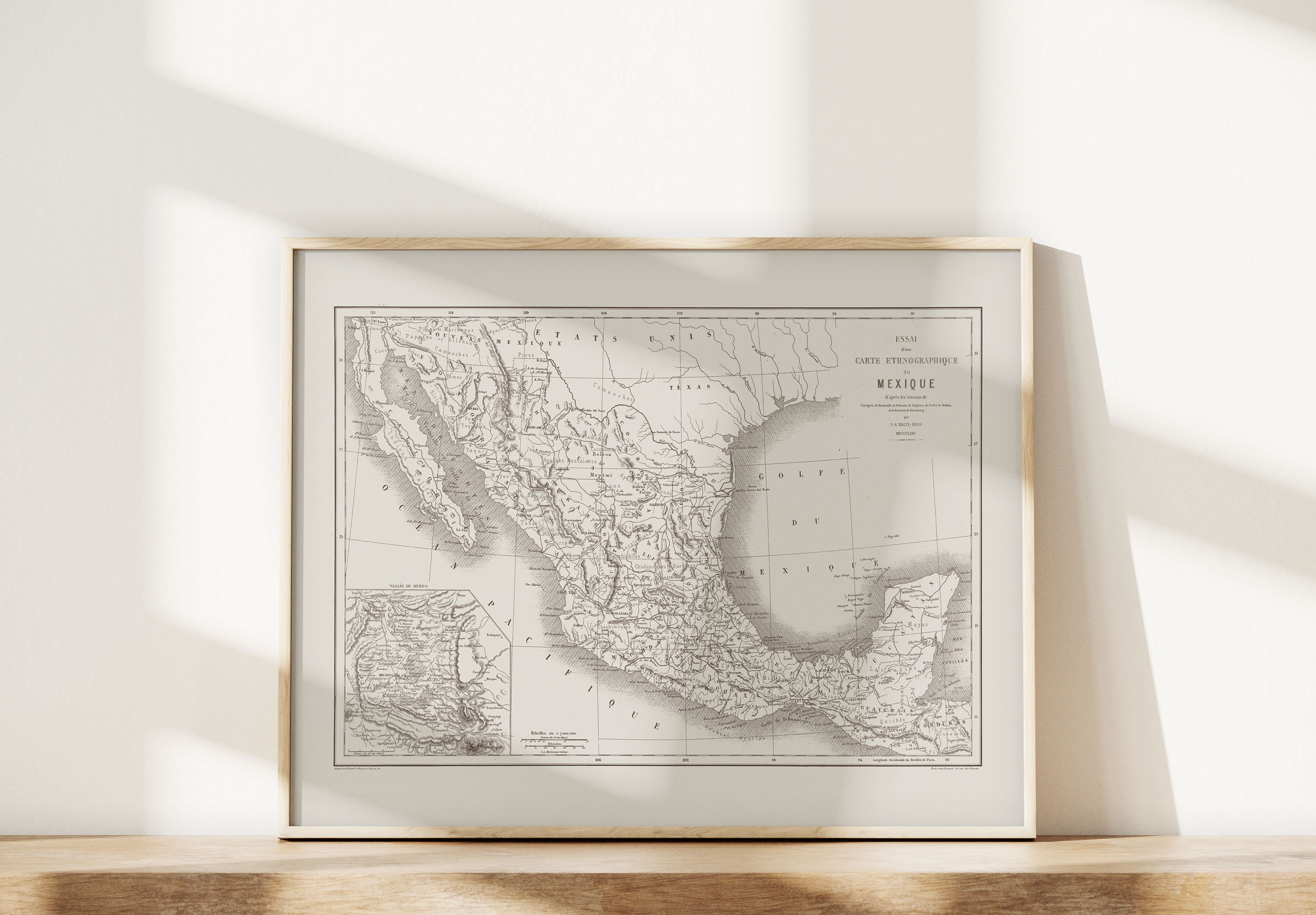 ANTIQUE MEXICO MAP Historical Map of Mexico Office Wall - Etsy Canada