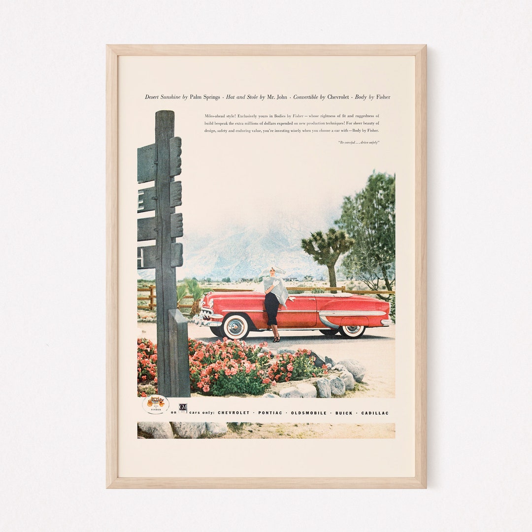 VINTAGE CAR AD, Rockabilly Car Poster, Hot Rod Poster, Retro Car Ad ...