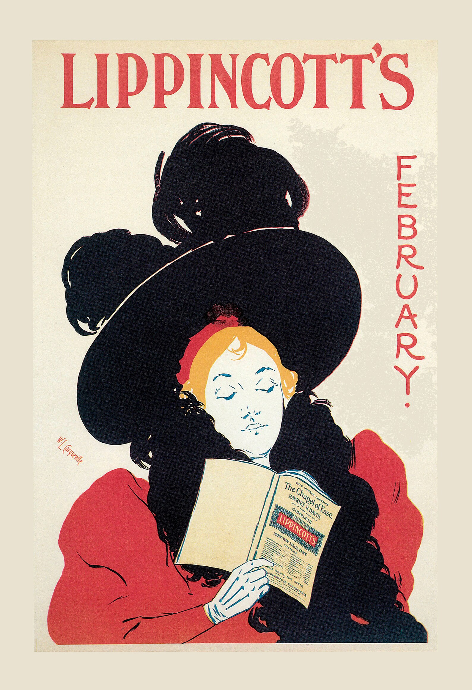 Vintage LIPPINCOTT'S Poster Art Nouveau Poster Bibliophile - Etsy Canada