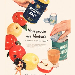 RETRO KITCHEN POSTER Ad Retro Salt Ad Mortons Salt Ad | Etsy