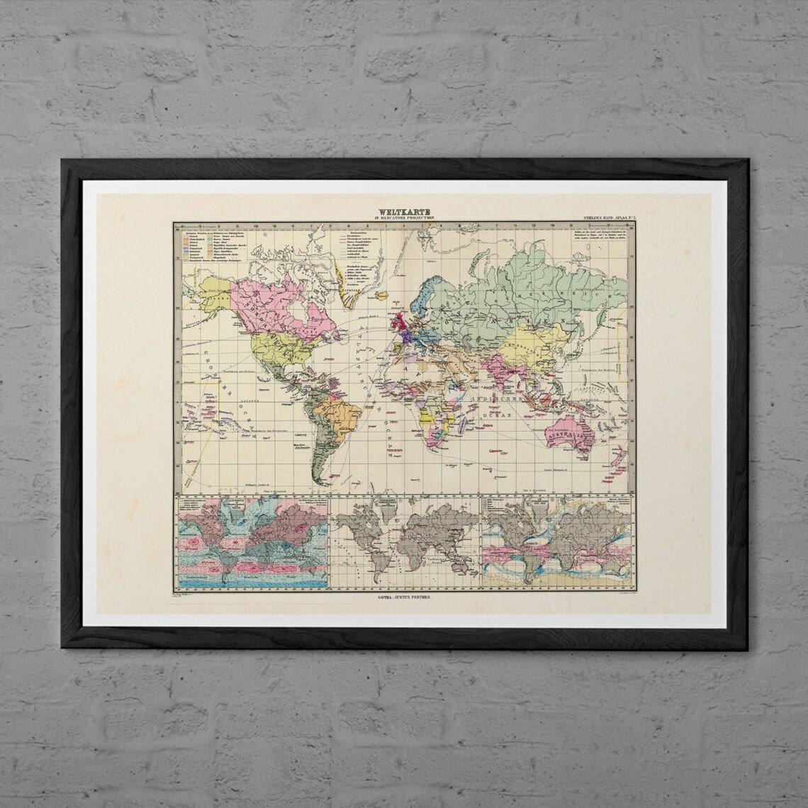 VINTAGE WORLD MAP Professional Reproduction Travel Wall | Etsy