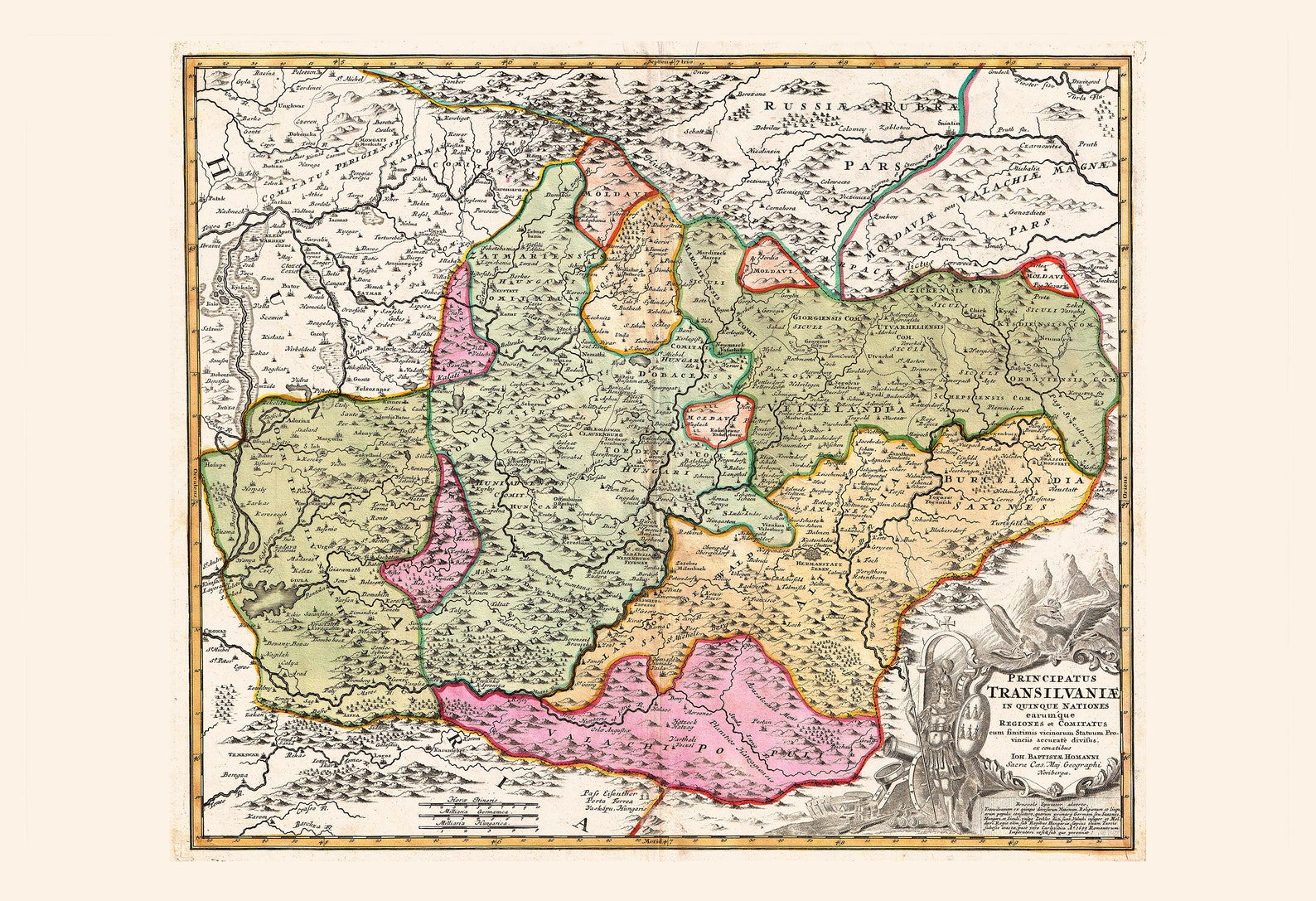 MAP of TRANSYLVANIA Antique Map Print Professional - Etsy