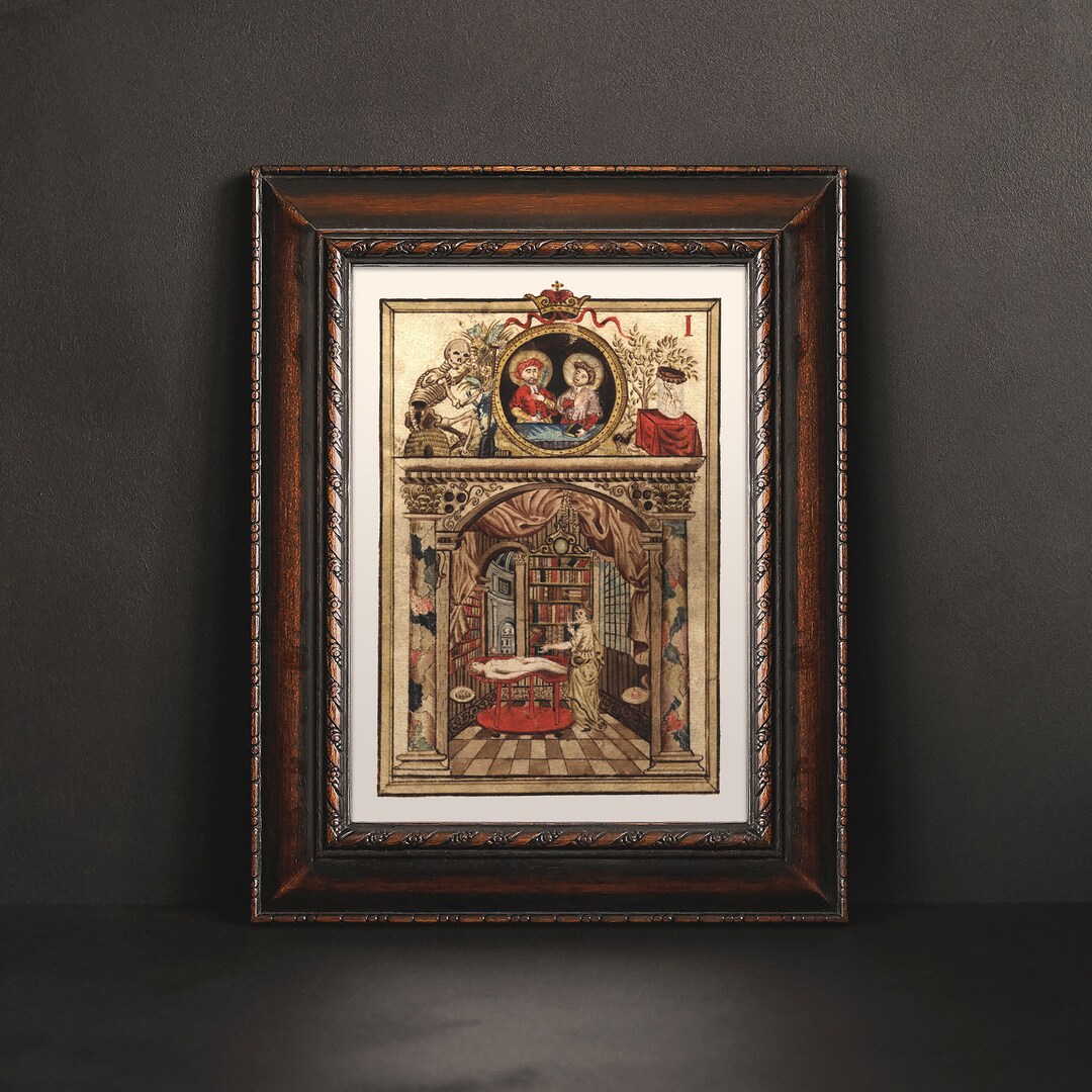 RENAISSANCE MEDICAL SCENE, Macabre Dark Academia Library Print ...