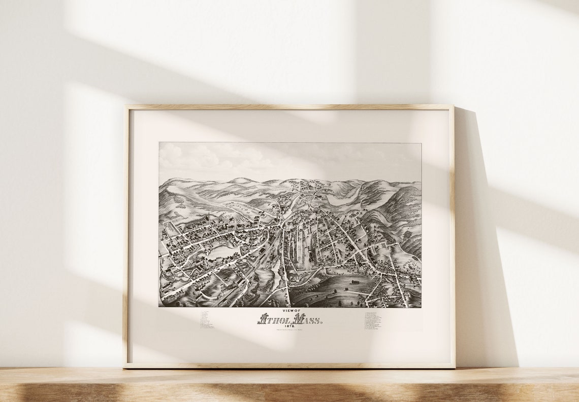 ATHOL MAP PRINT, Antique Athol Mass Map, Antique Map Print, Historical ...