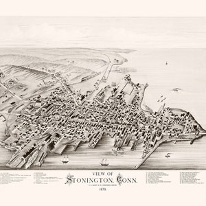 STONINGTON MAP PRINT, Antique Stonington Conn. Map, Antique Map Print ...