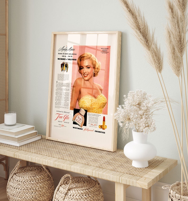 VINTAGE MAKEUP POSTER Marilyn Monroe Poster Retro Print - Etsy