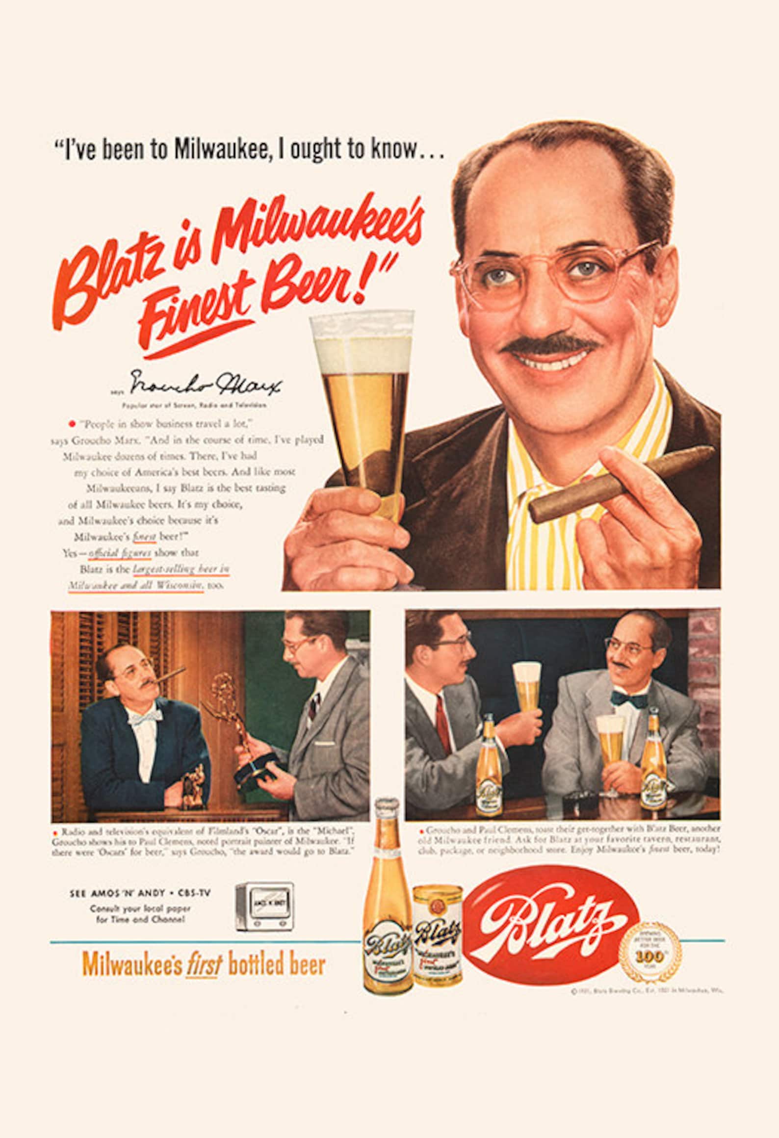 VINTAGE BEER AD Retro Mid-century Ad Groucho Marx Bar - Etsy