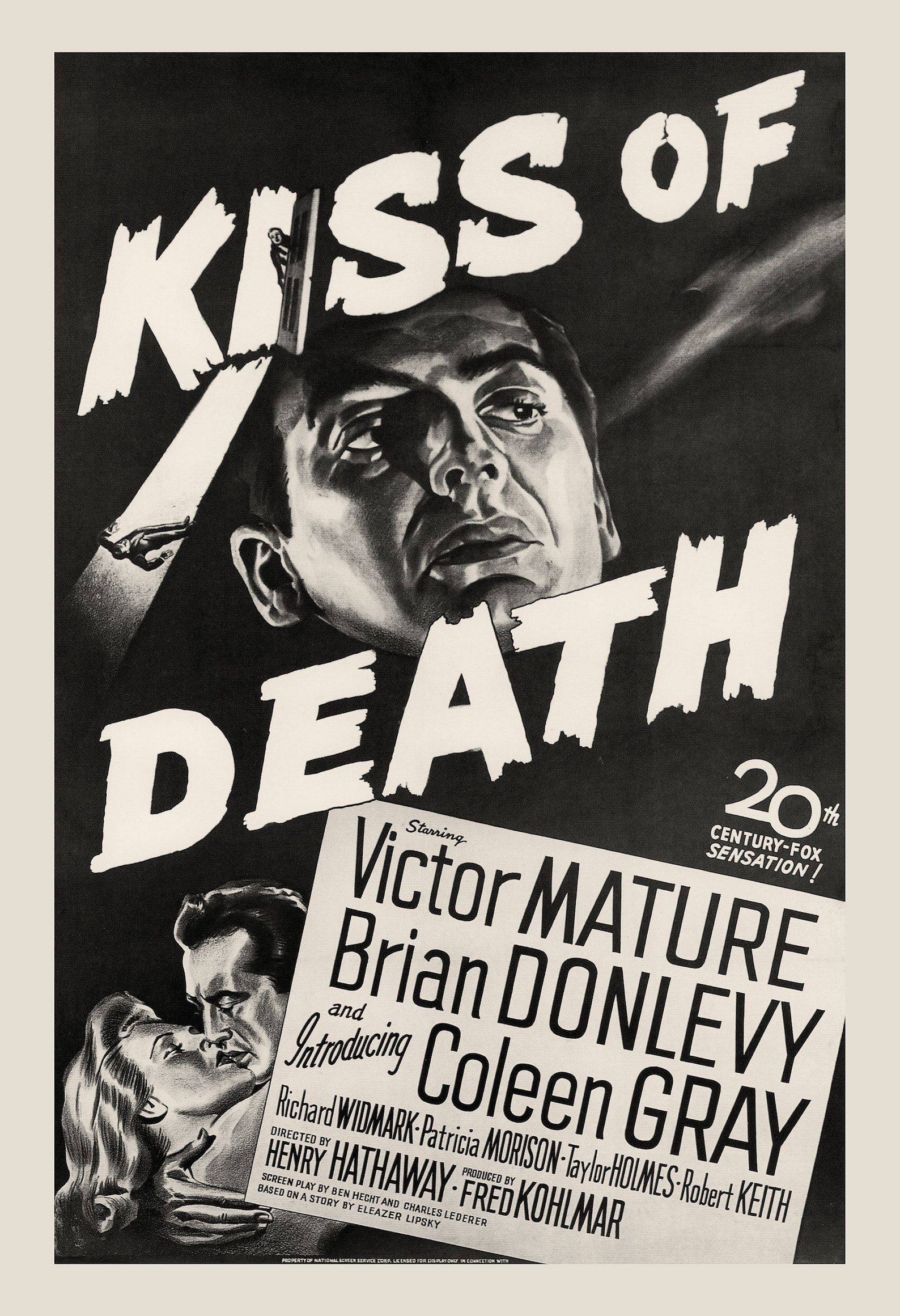 THE KISS of DEATH Movie Poster, Classic Movie Poster, Retro Movie ...