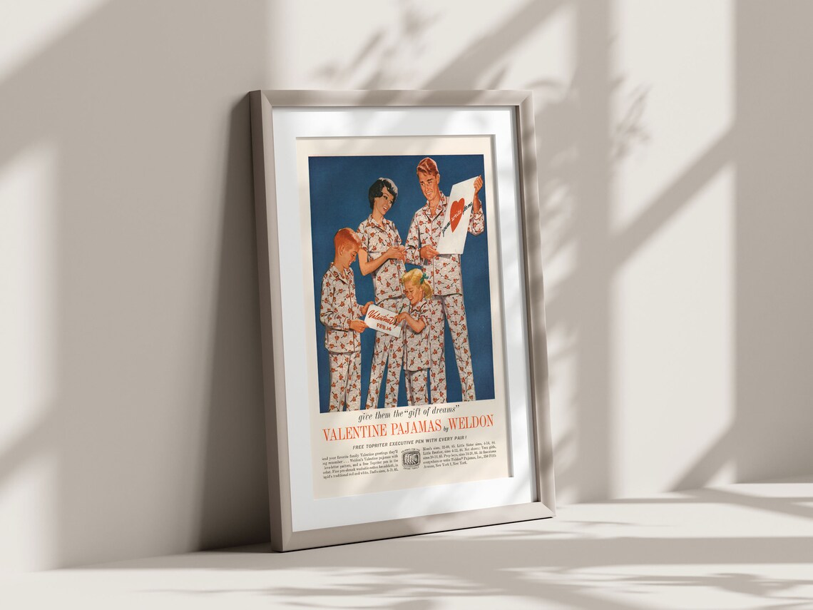 RETRO FASHION AD Cute Pyjamas Poster Ad Mid-century - Etsy