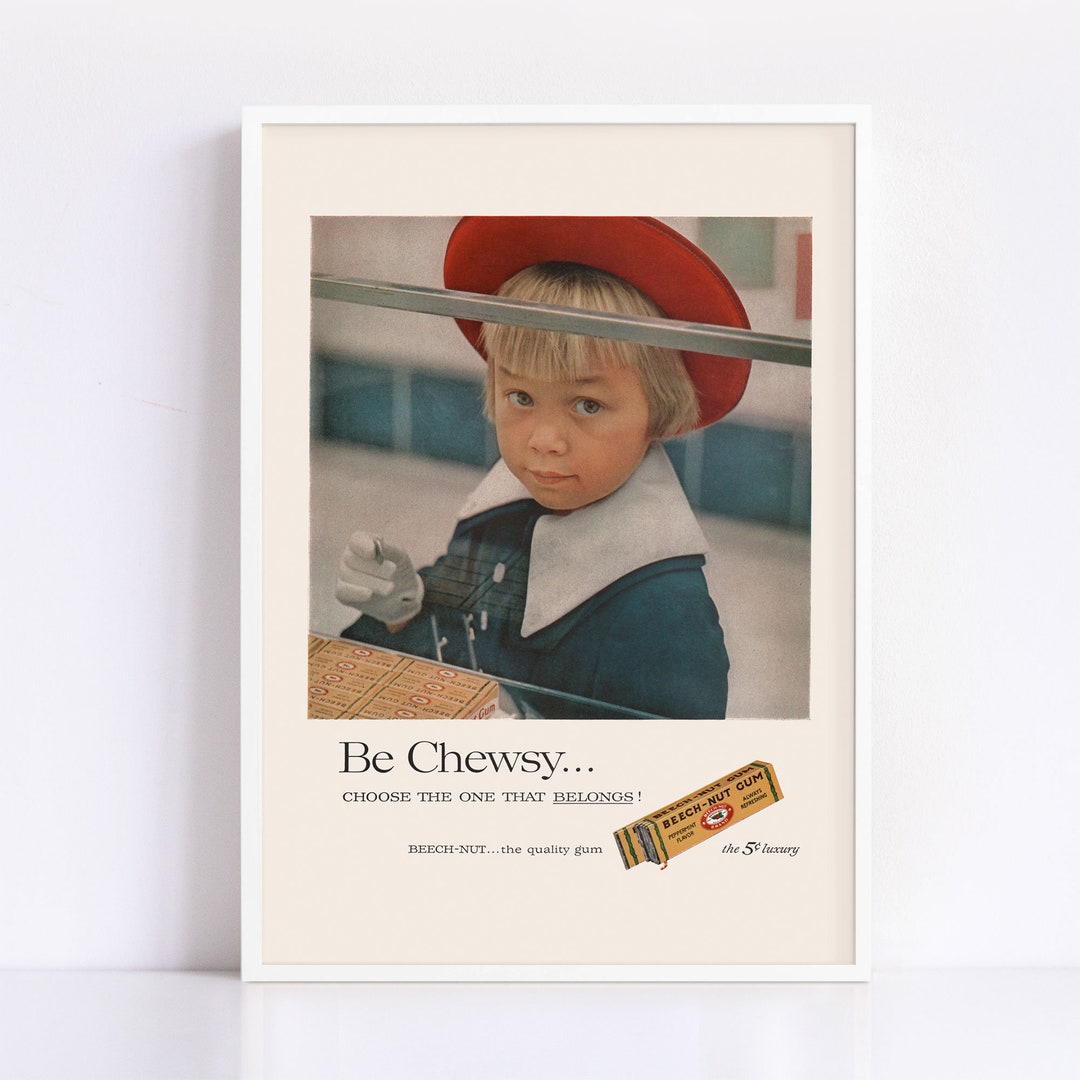CHEWING GUM AD Vintage Chewing Gum Poster Ad High Quality - Etsy