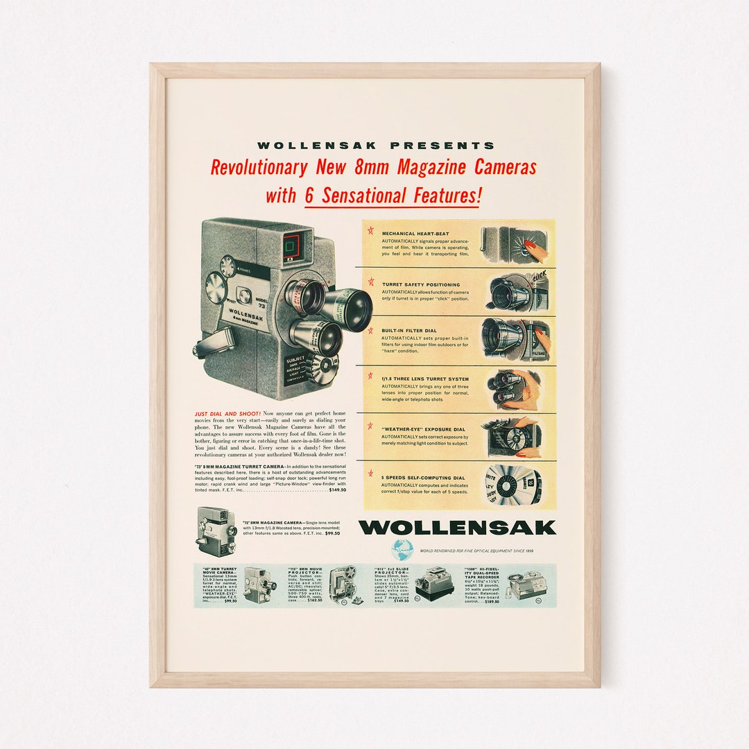RETRO CAMERA Ad, Film Camera Retro Camera Poster Vintage Filmmaker ...