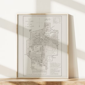 VINTAGE MARRAKESH MAP, Antique Map of Marrakech, Morocco Map ...