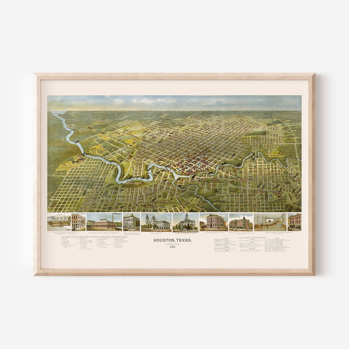 VINTAGE HOUSTON TEXAS Map Vintage Map of Houston Old Map - Etsy