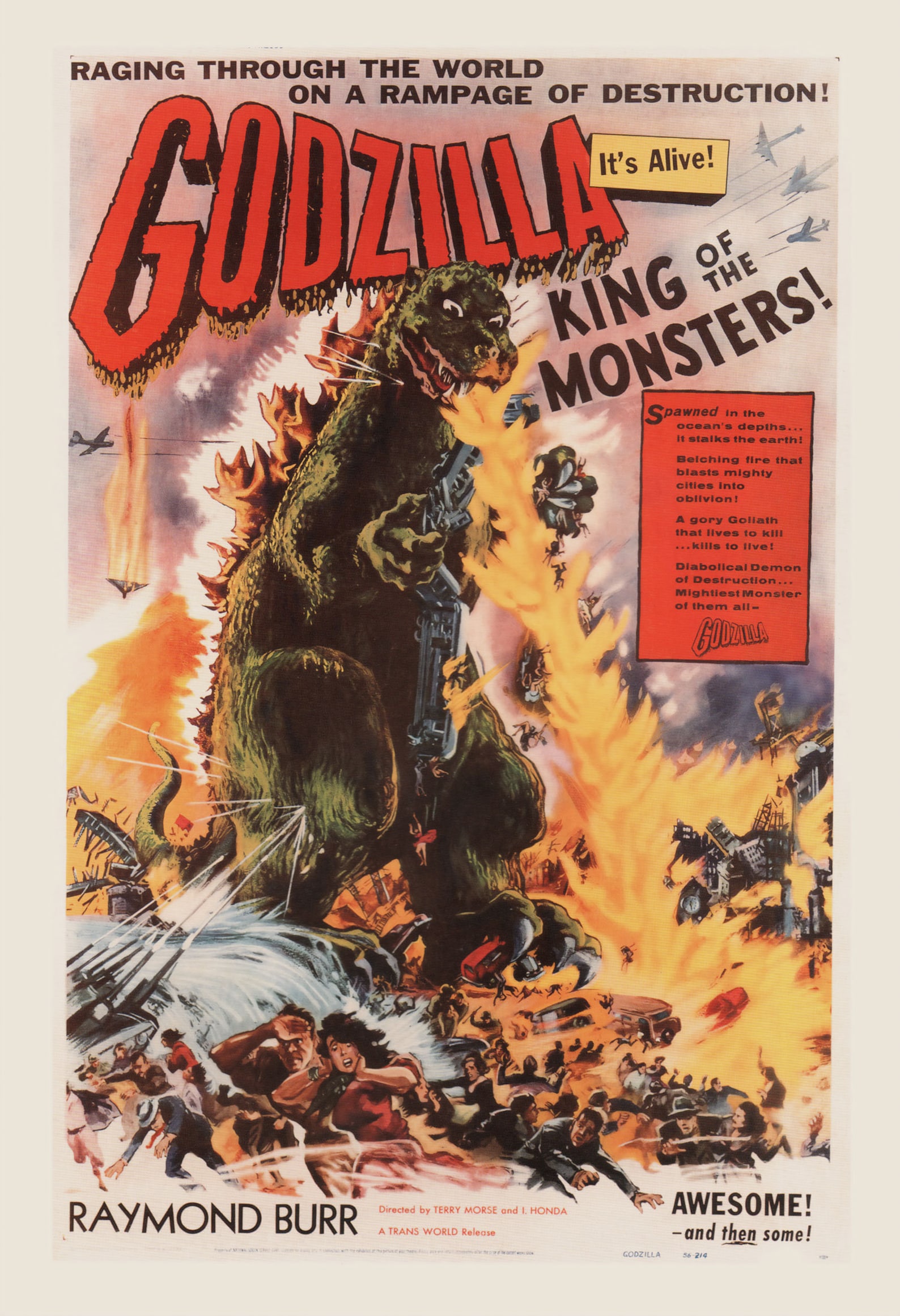 GODZILLA MOVIE POSTER Vintage Sci-fi Poster Cult Movie | Etsy