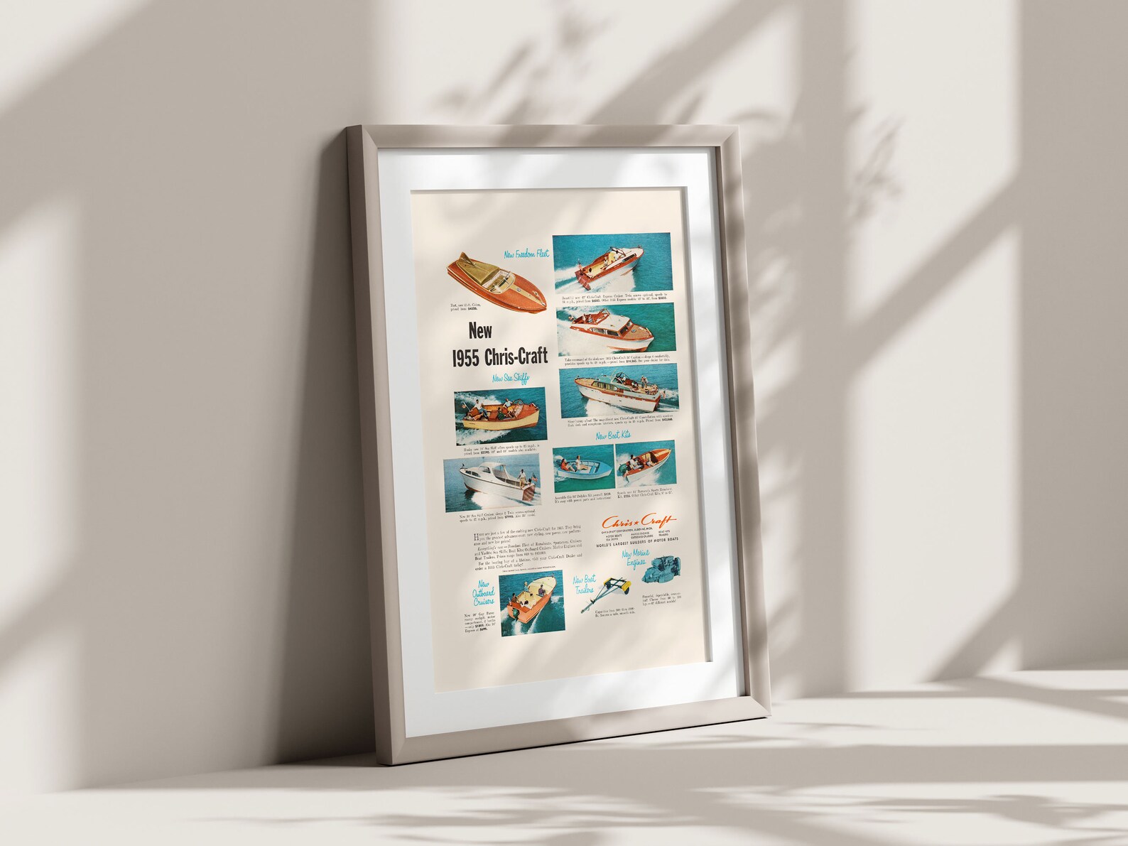 RETRO BOAT AD Vintage Boating Poster Motor Boat Ad Retro - Etsy