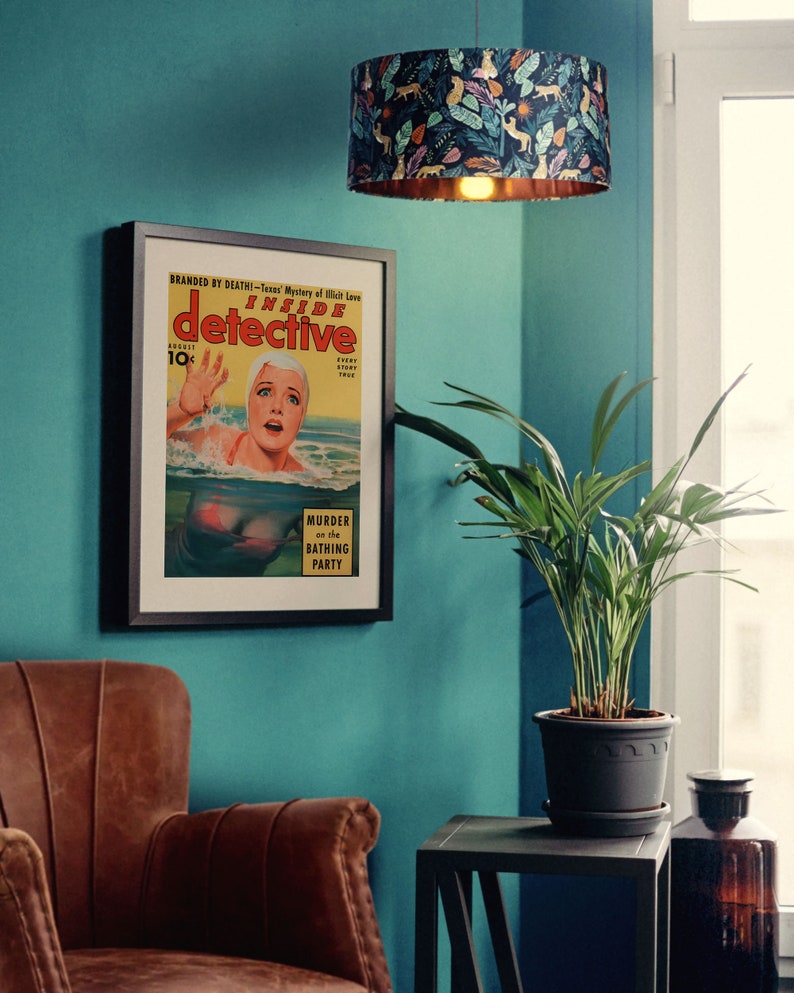 VINTAGE KITSCH POSTER Detective Magazine Poster Print - Etsy