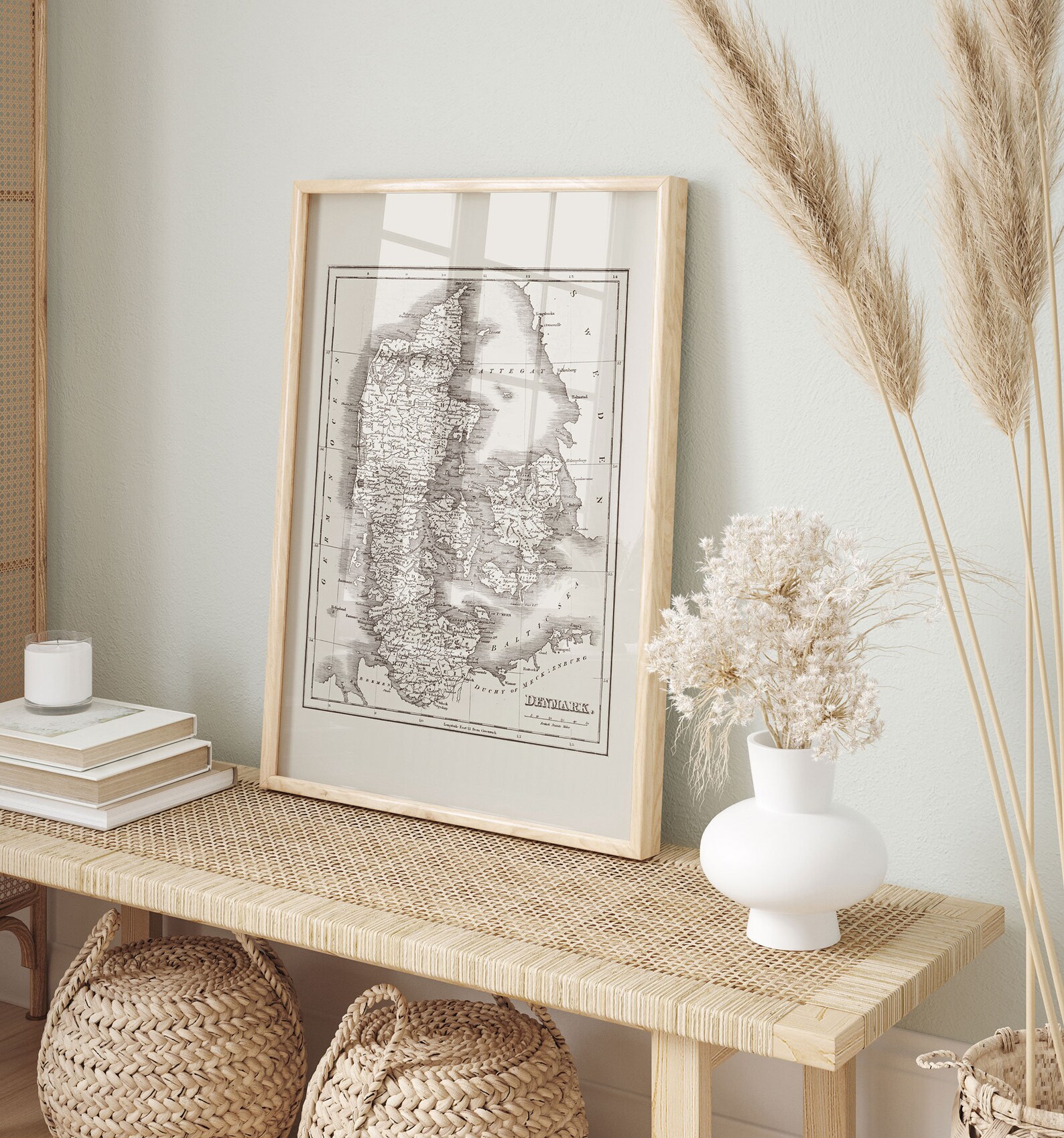 VINTAGE DENMARK MAP Retro Map of Denmark Minimalist Map - Etsy
