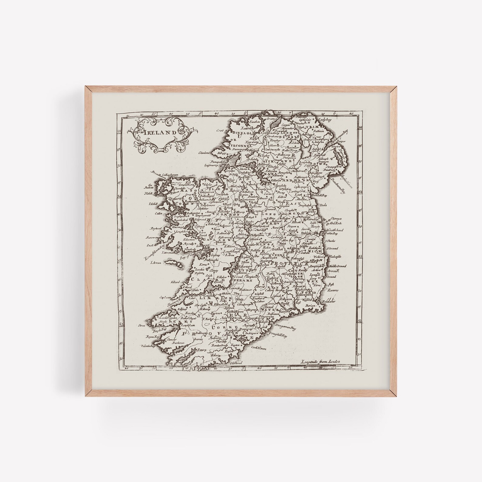 VINTAGE IRELAND MAP Antique Ireland Map Professional - Etsy